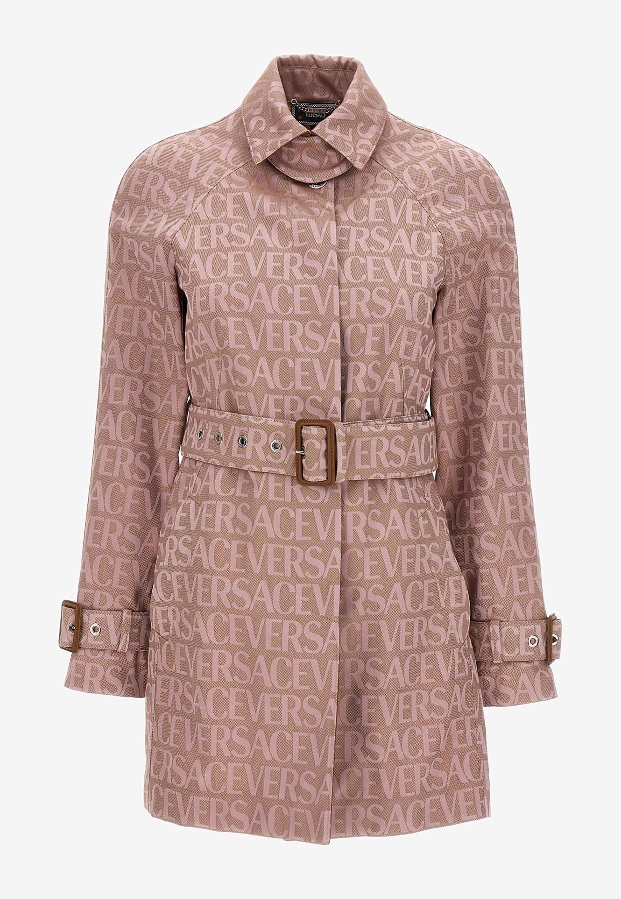 All-over Logo Jacquard Trench Coat – THAHAB KW