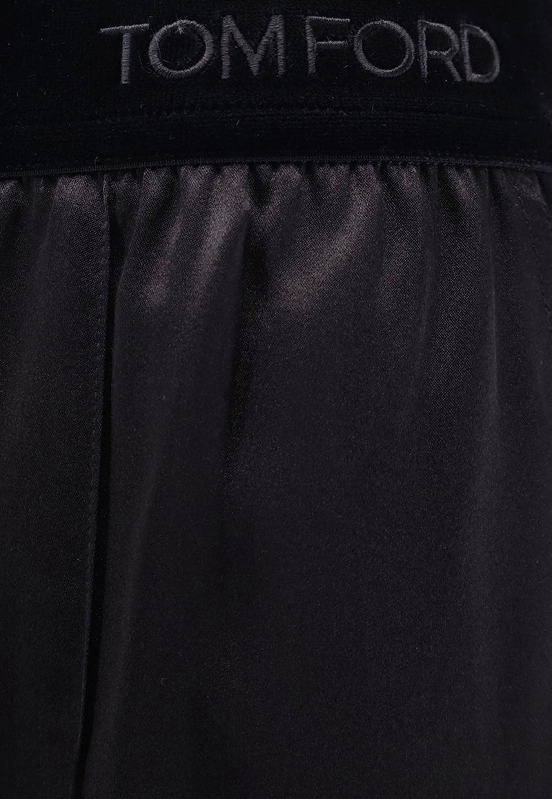 Logo-Embroidered Straight-Leg Pants – THAHAB KW