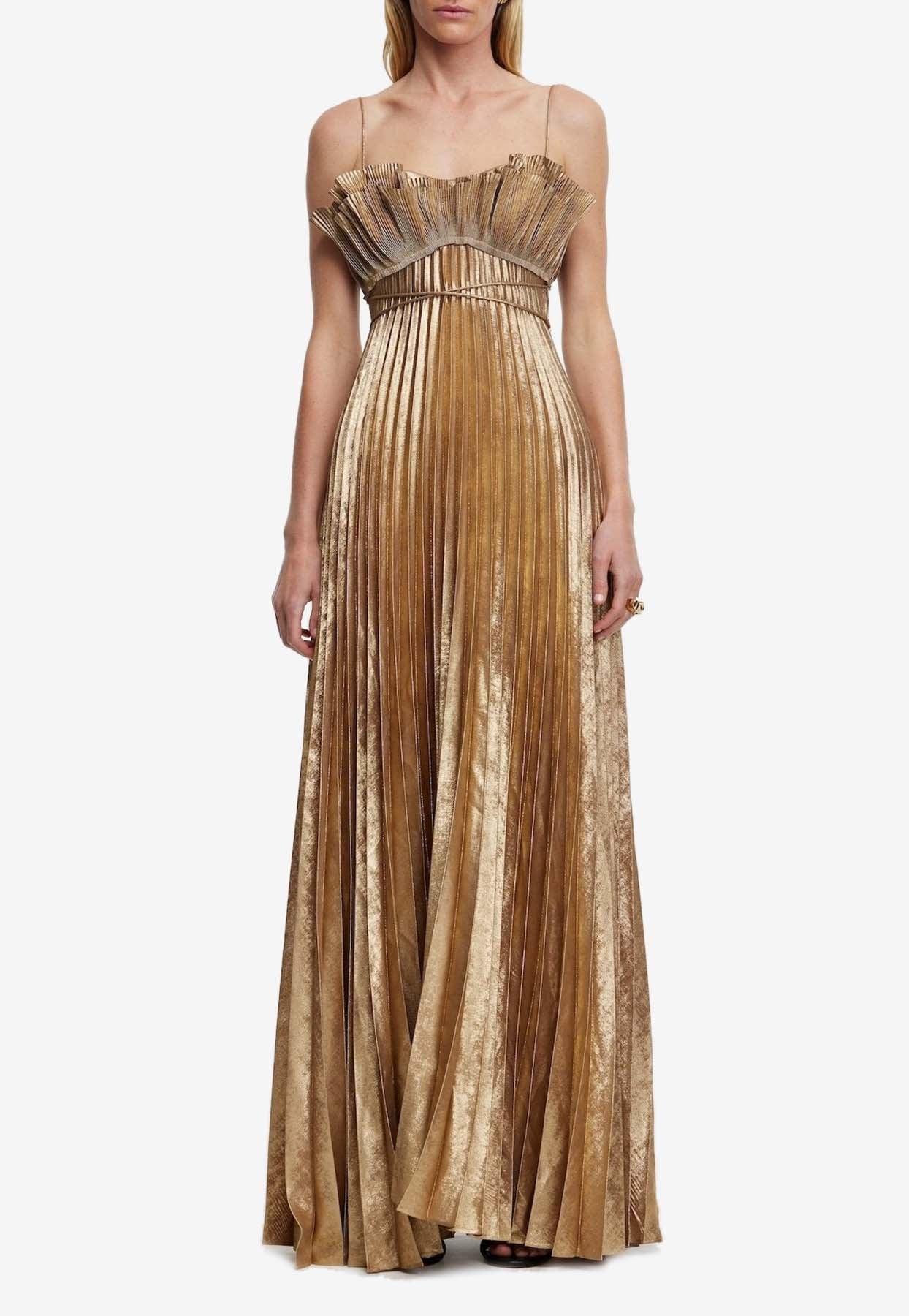 Sanna Pleated Maxi Dress – THAHAB KW