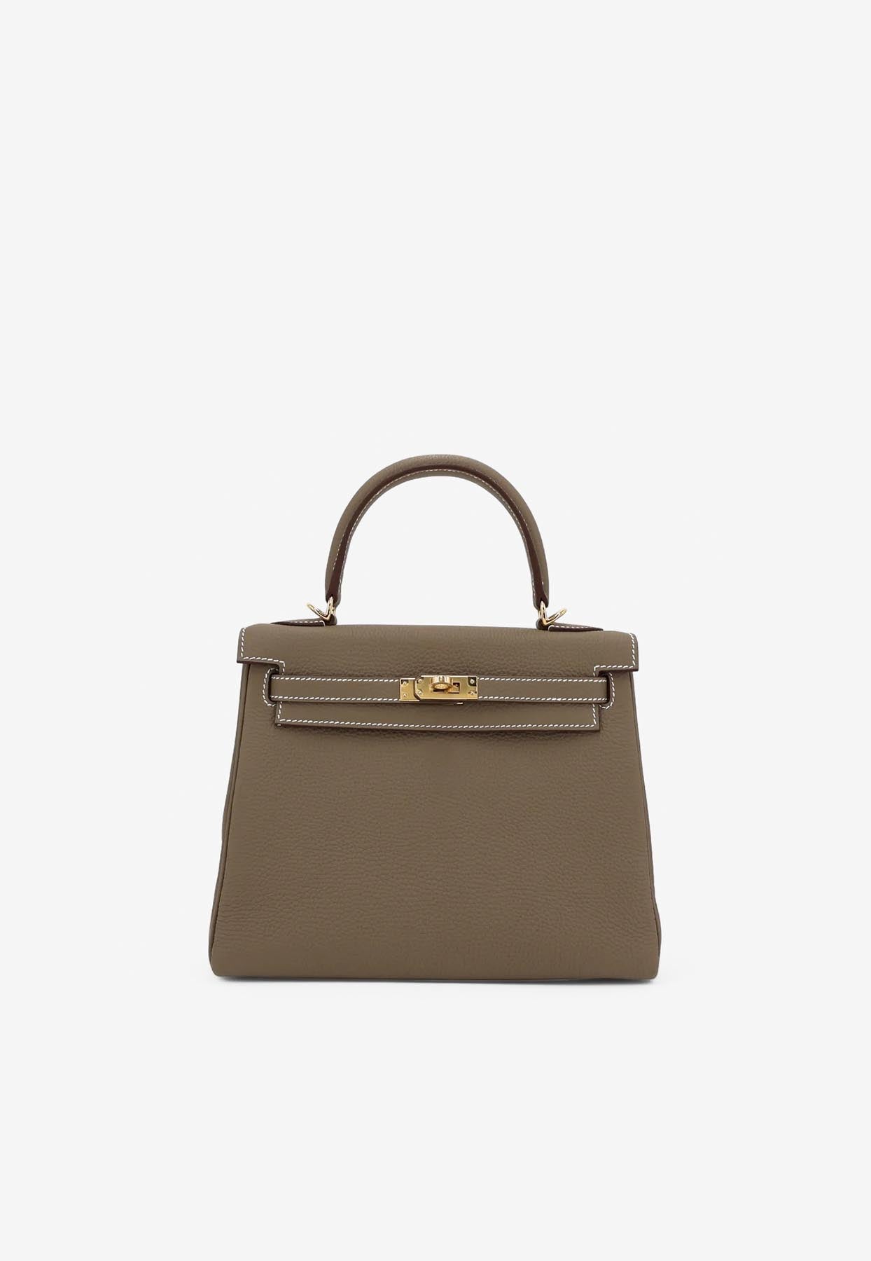 Kelly 25 in Etoupe Togo Leather with Gold Hardware – THAHAB KW