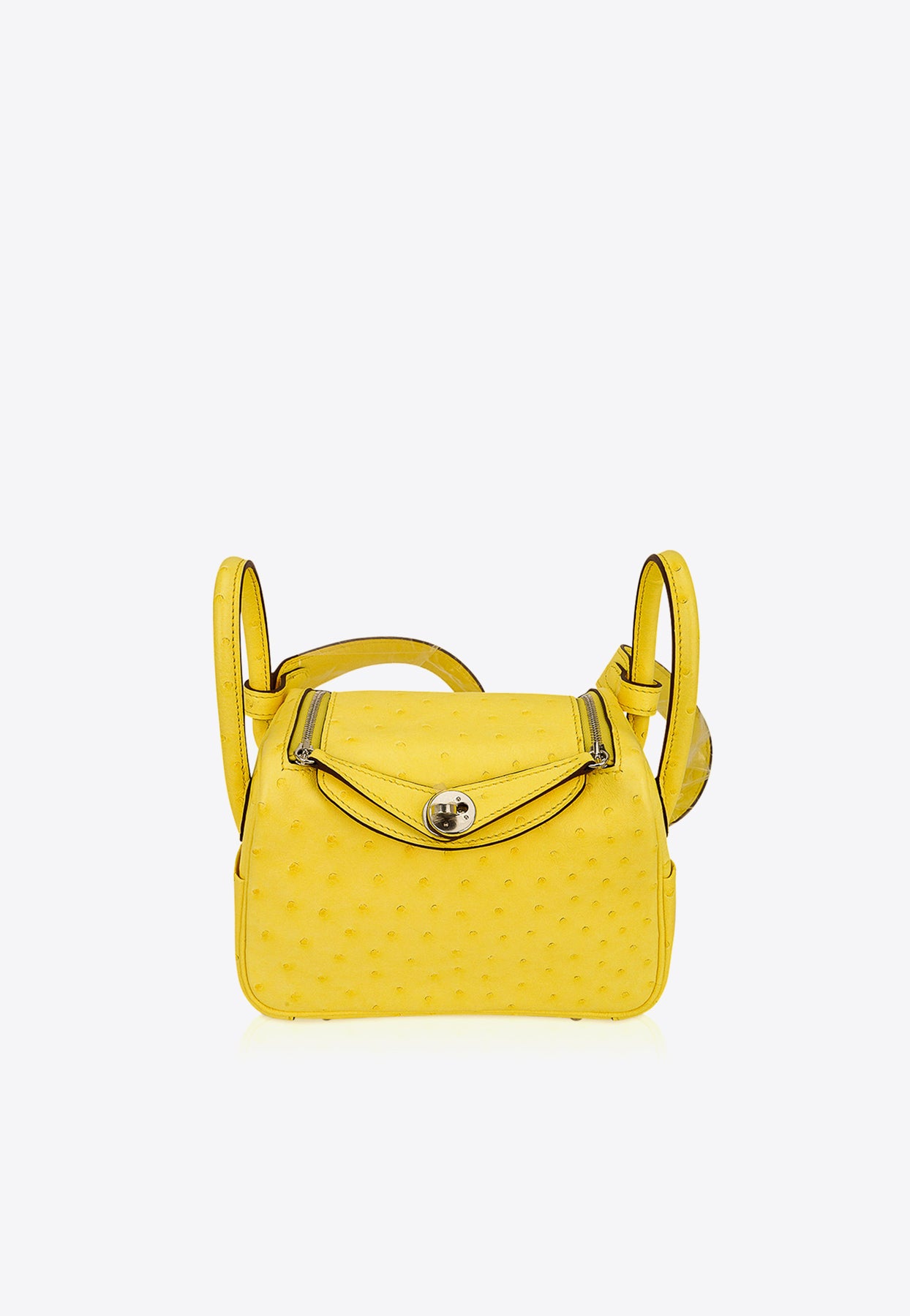 Mini Lindy 20 in Jaune Citron Ostrich Boreal with Gold Hardware – THAHAB KW