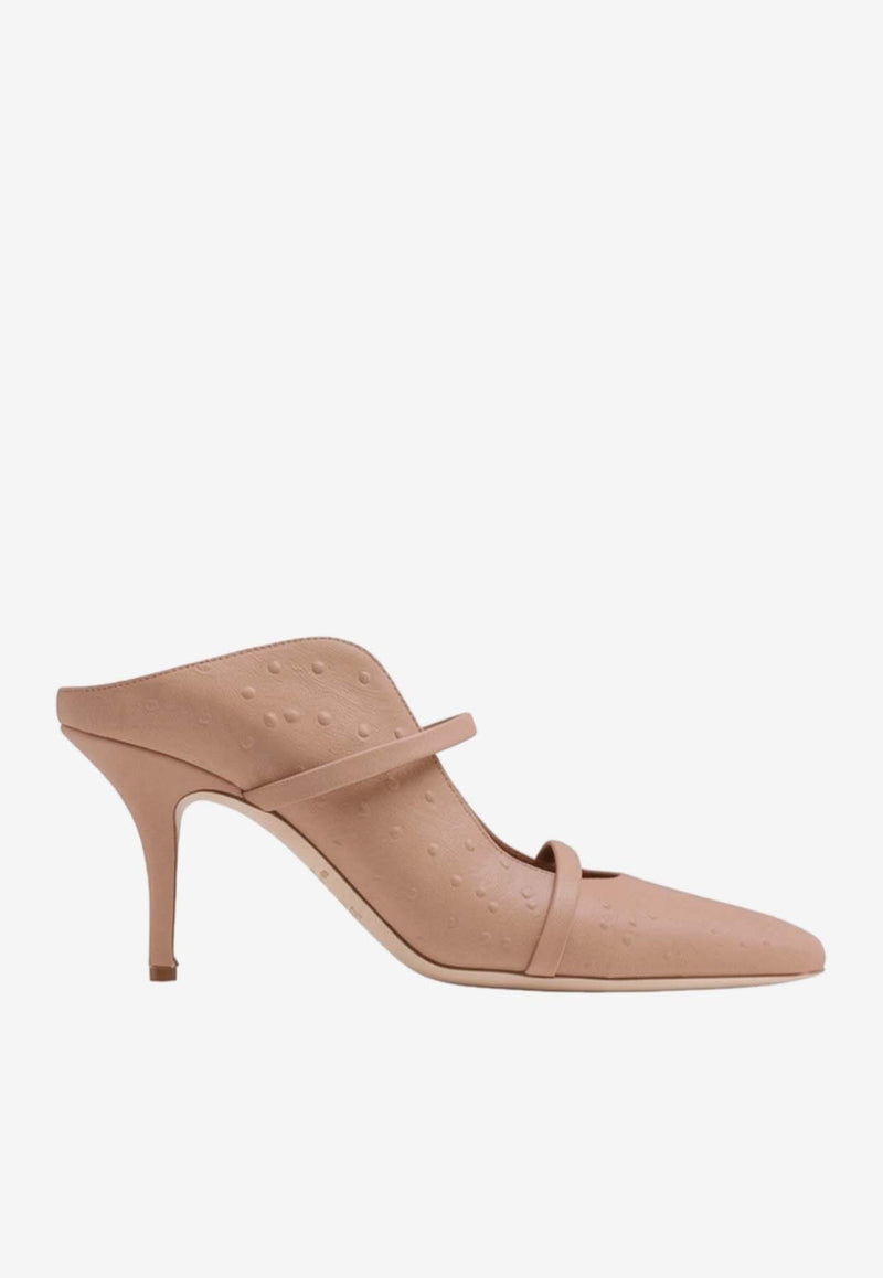 Maureen 70 Ostrich Effect Leather Mules – THAHAB KW