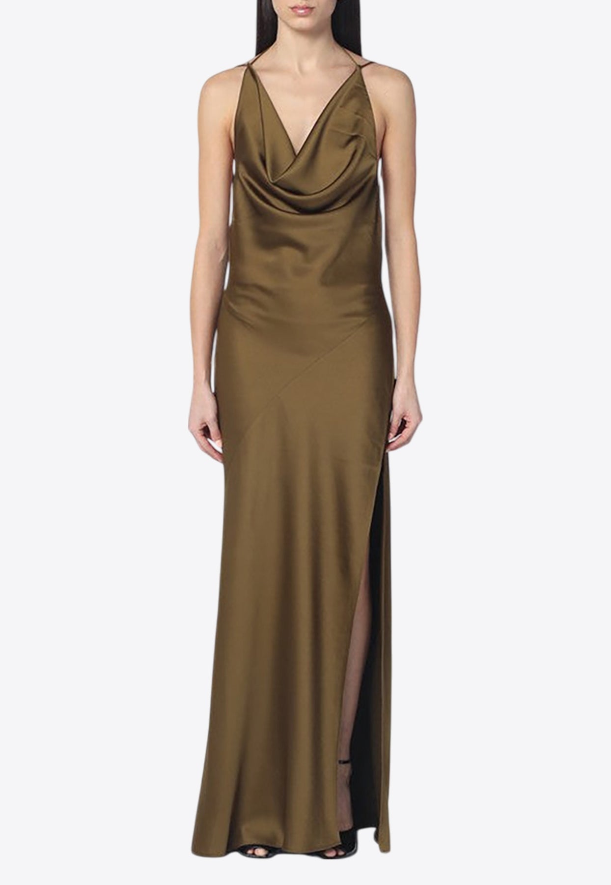 Vera Cowl Neck Satin Gown – THAHAB KW