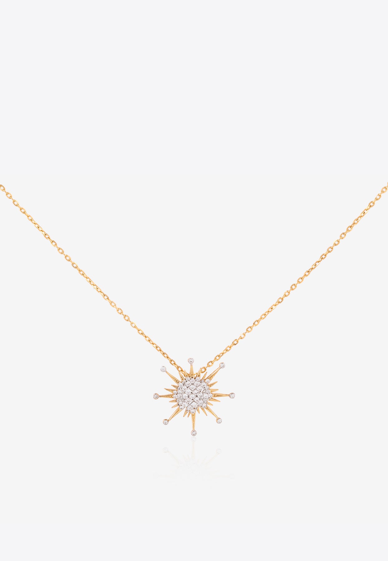 Diamond Splash Collection Necklace in 18-karat Yellow Gold and White ...