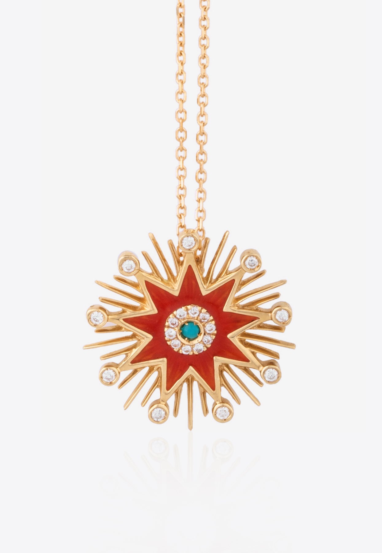 Sweet Collection Necklace in 18-karat Yellow Gold, Enamel and White ...